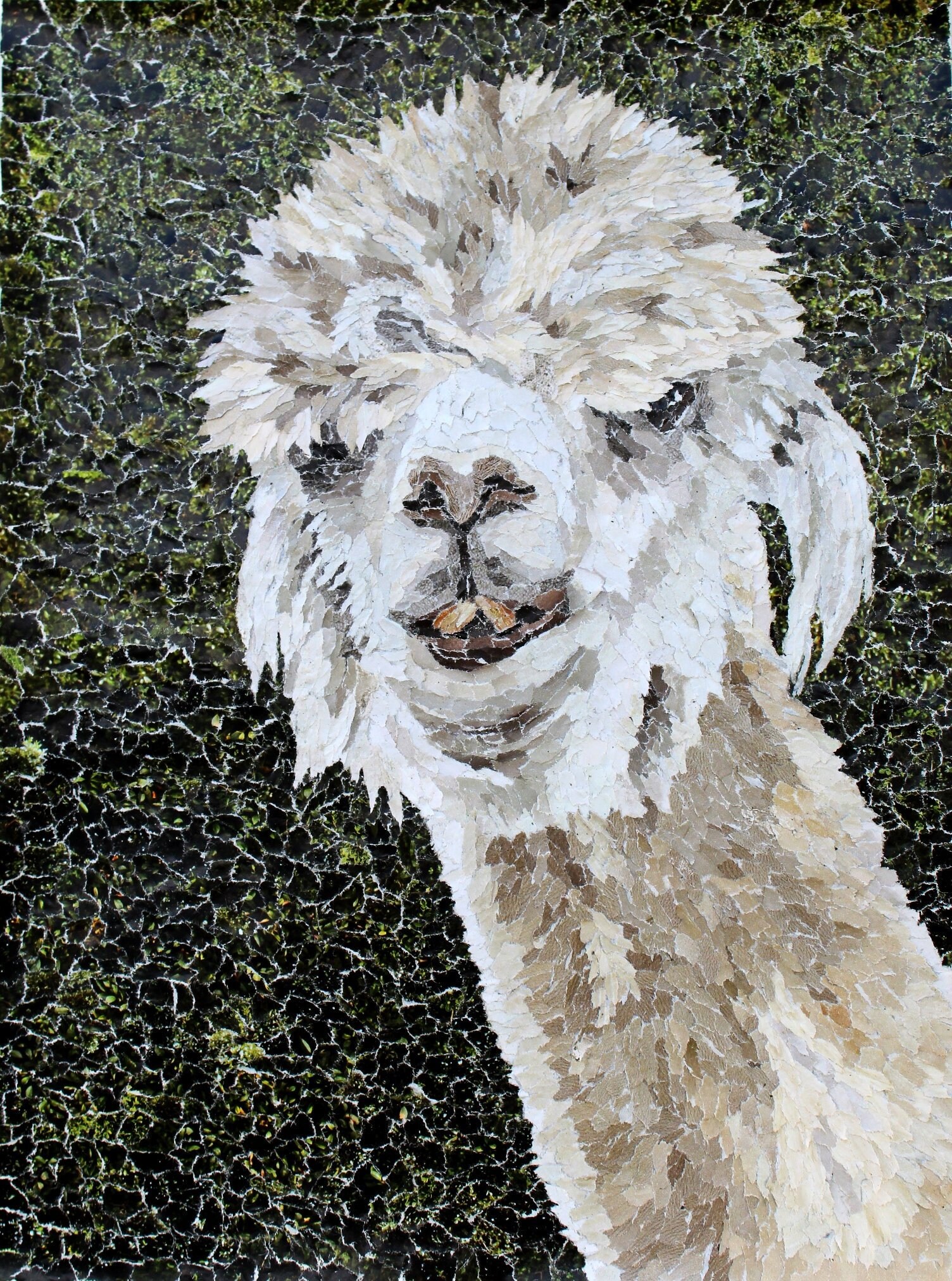 Goofy Alpaca Llama Wall Art Print Torn Paper Collage - Etsy
