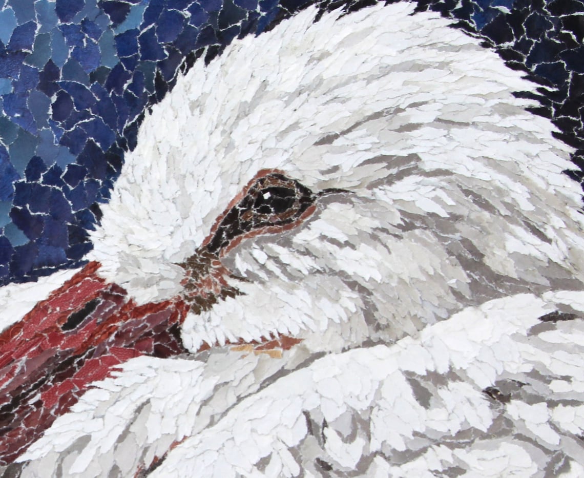White Stork Bird Art Torn Paper Collage Print - Etsy