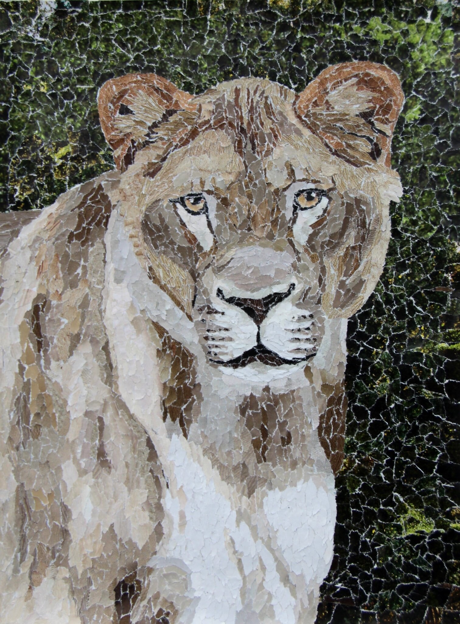Lioness Lion Art Print Torn Paper Collage Artwork - Etsy