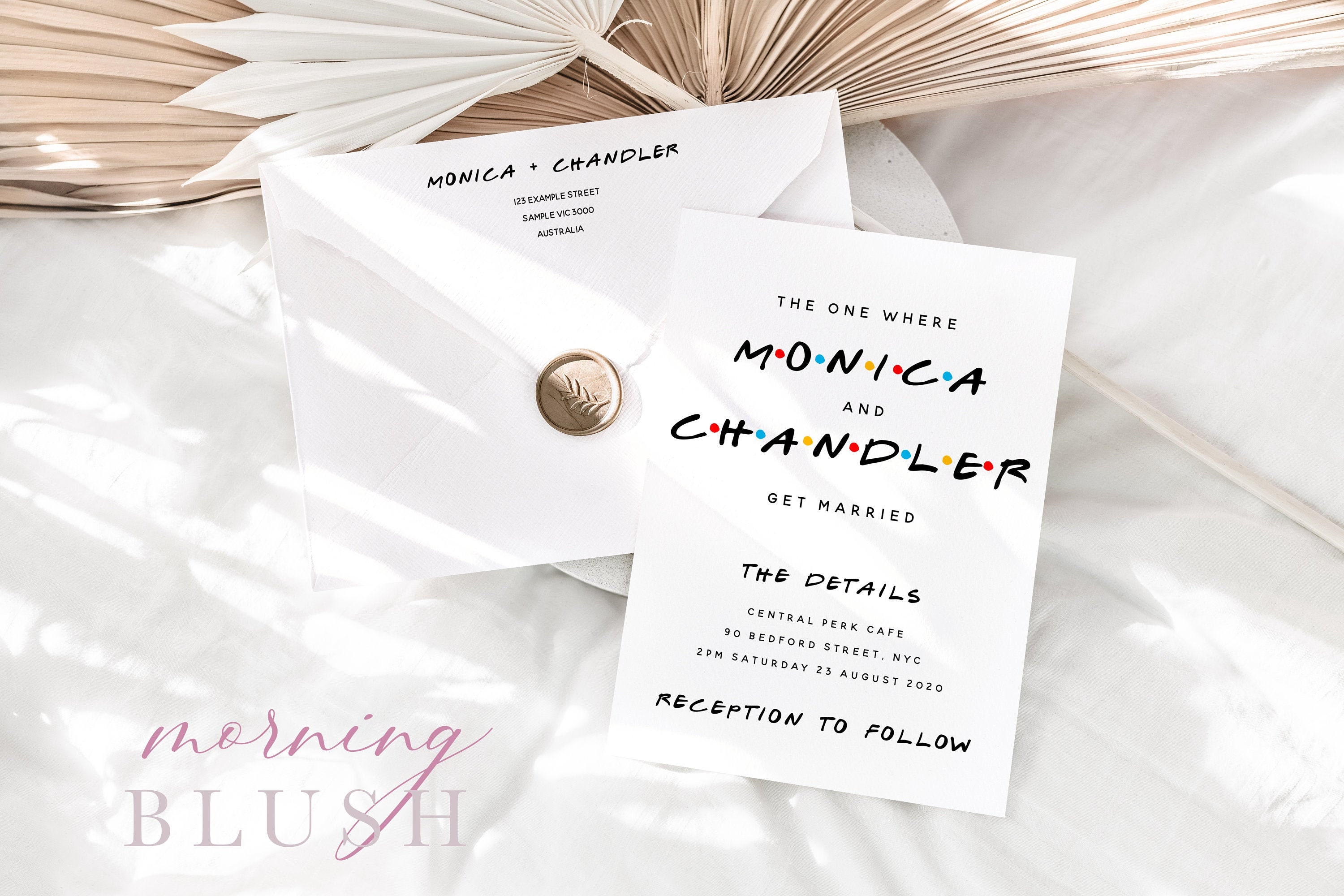 MONICA Friends Theme Wedding Invitation Template Customise and Print ...