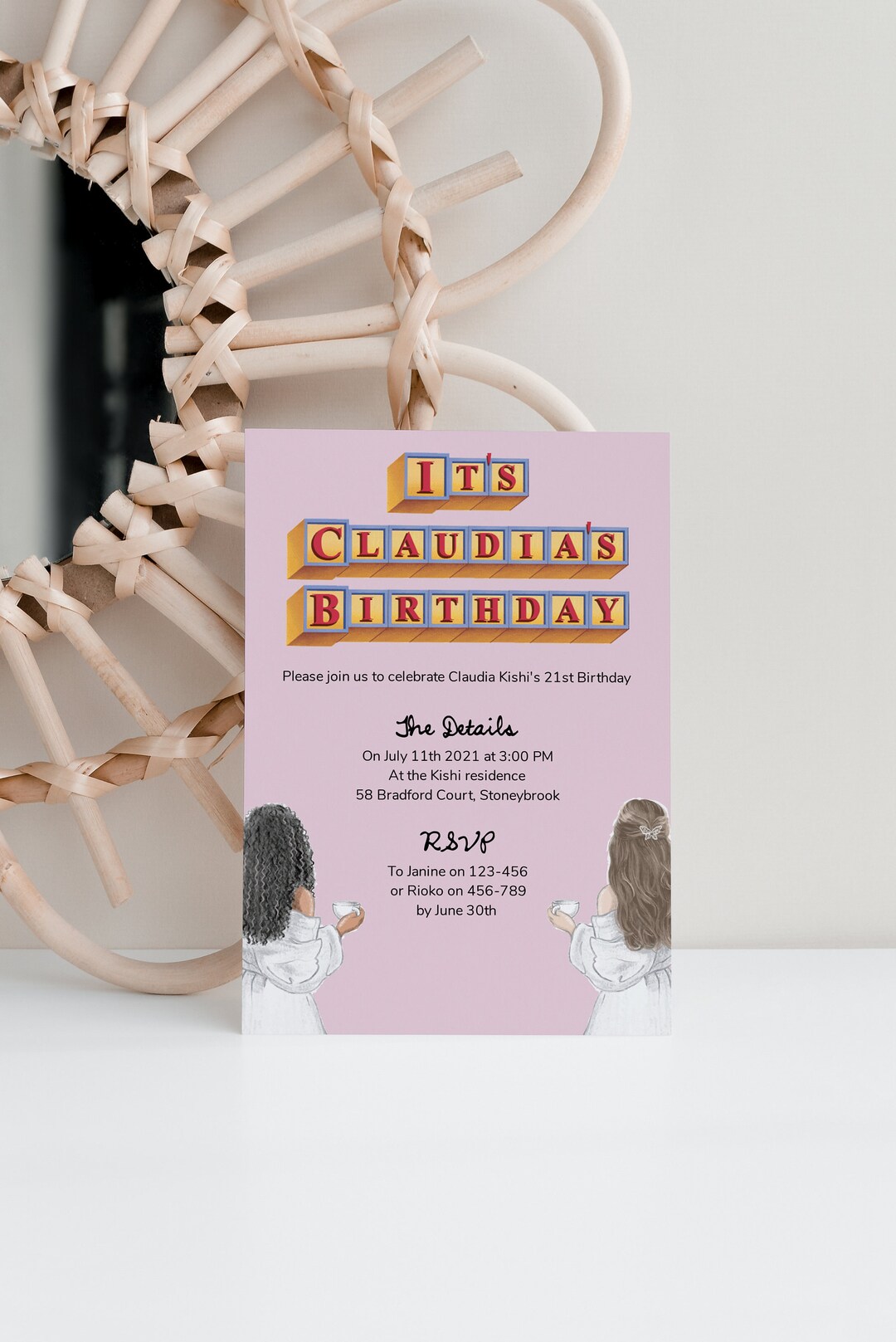 CLAUDIA BSC Theme Birthday Invitation Template - Customise and Print ...