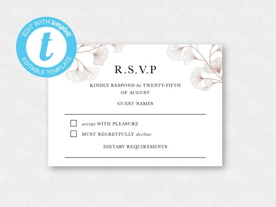 Plantilla De Tarjeta Rsvp En Blanco