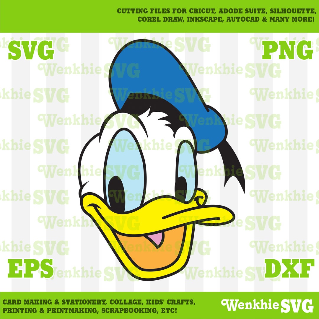 Donald Head Cutting File Printable, SVG File for Cricut - Etsy