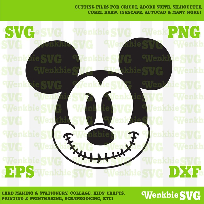 Mickey BW Halloween Cutting File Printable, SVG File for Cricut - Etsy