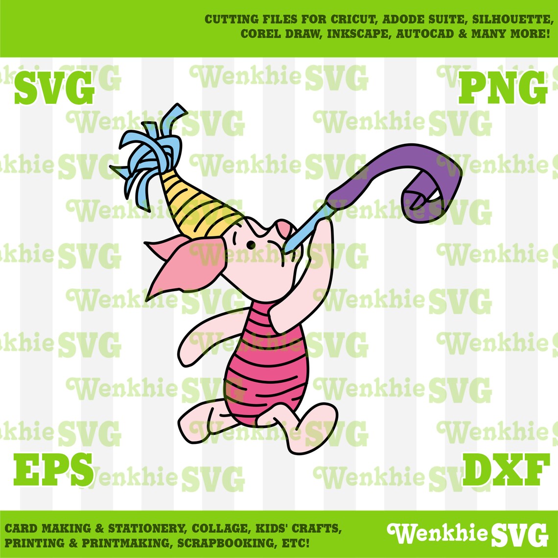 Piglet BIRTHDAY PARTY Cutting File Printable SVG File for - Etsy