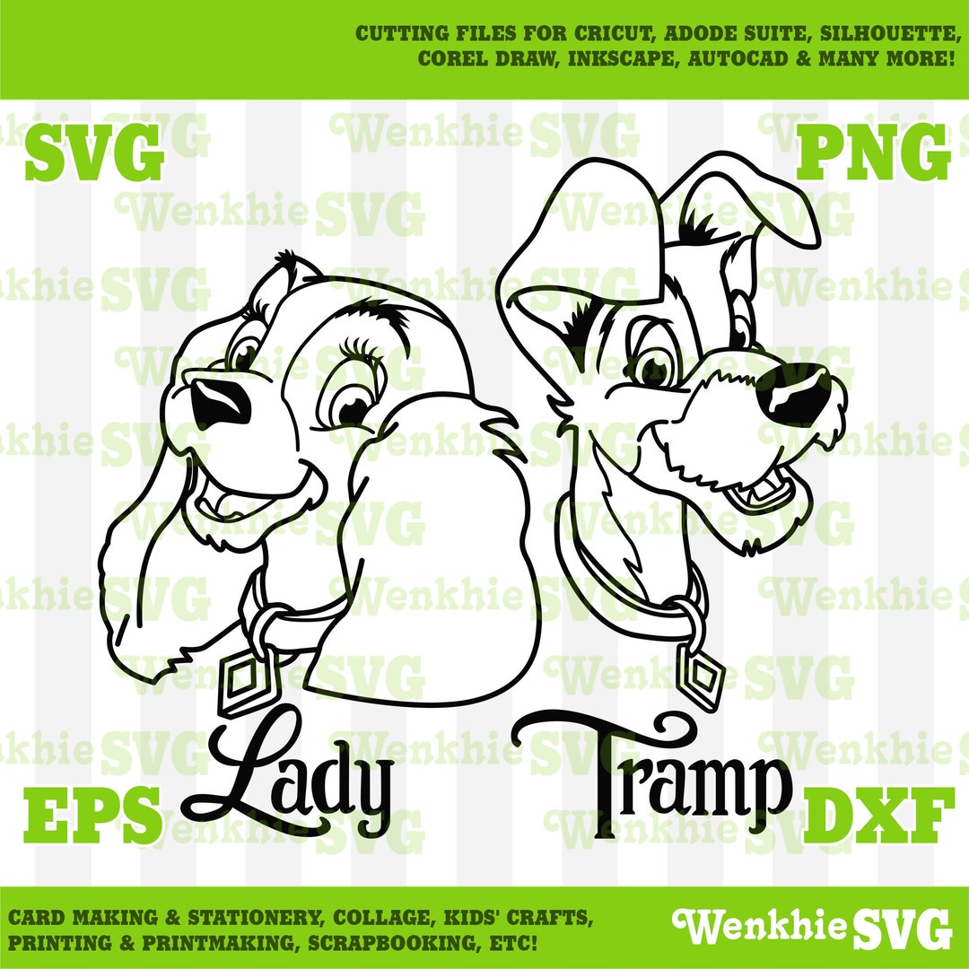 Lady and the Tramp Cutting File Printable, SVG File for Cricut - Etsy