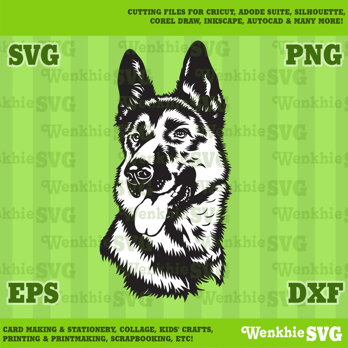 German Shepherd Pet Dog Cutting File Printable, SVG File for Cricut - Etsy