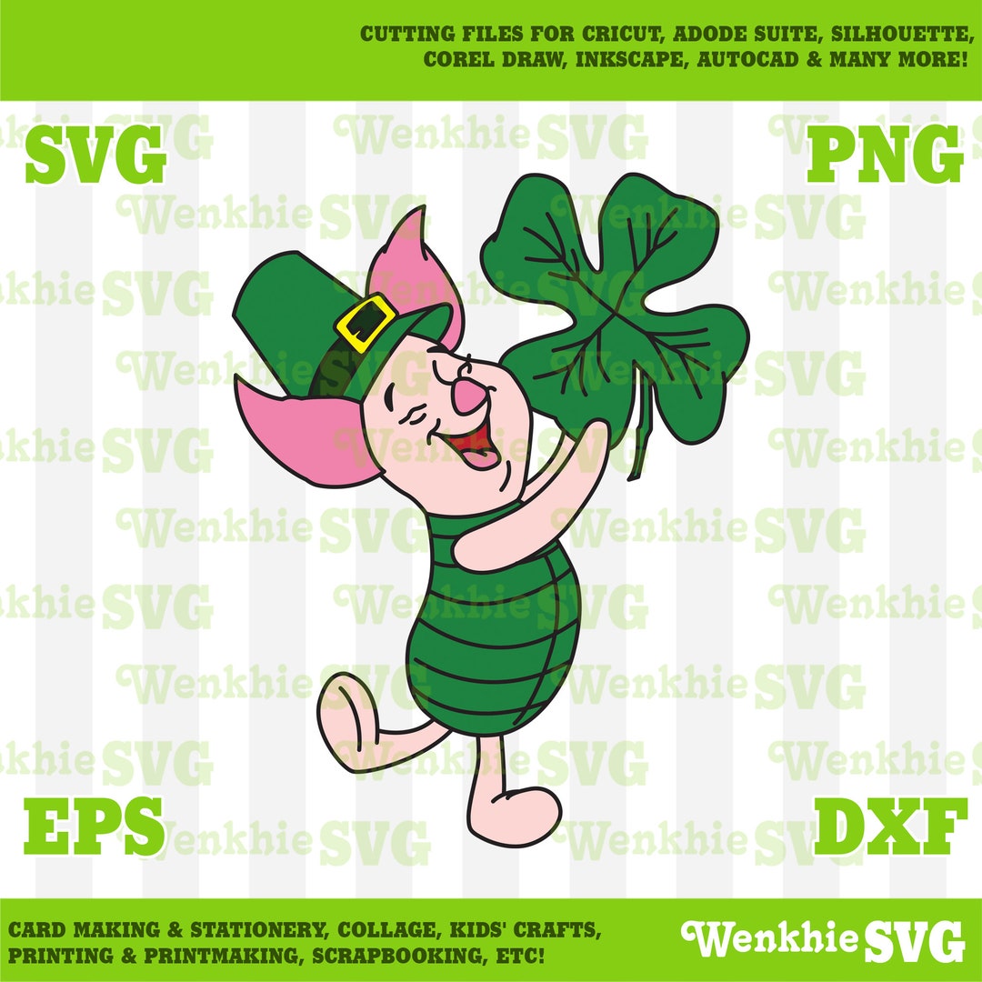 St. Patrick's Day Piglet Cutting File Printable, SVG File for Cricut - Etsy