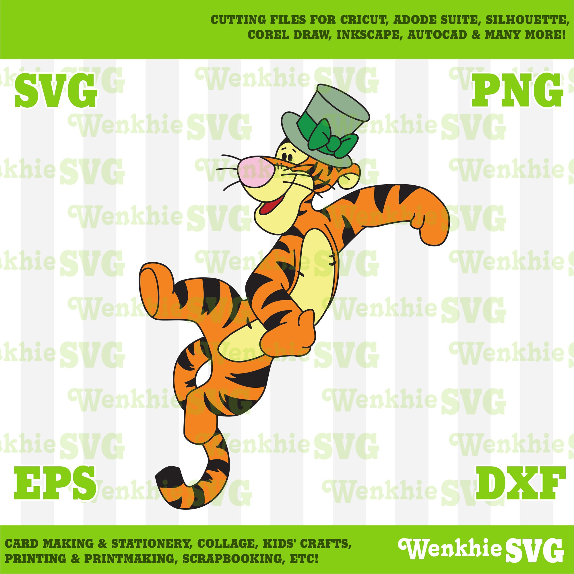 St. Patrick's Day Tigger Cutting File Printable SVG File | Etsy