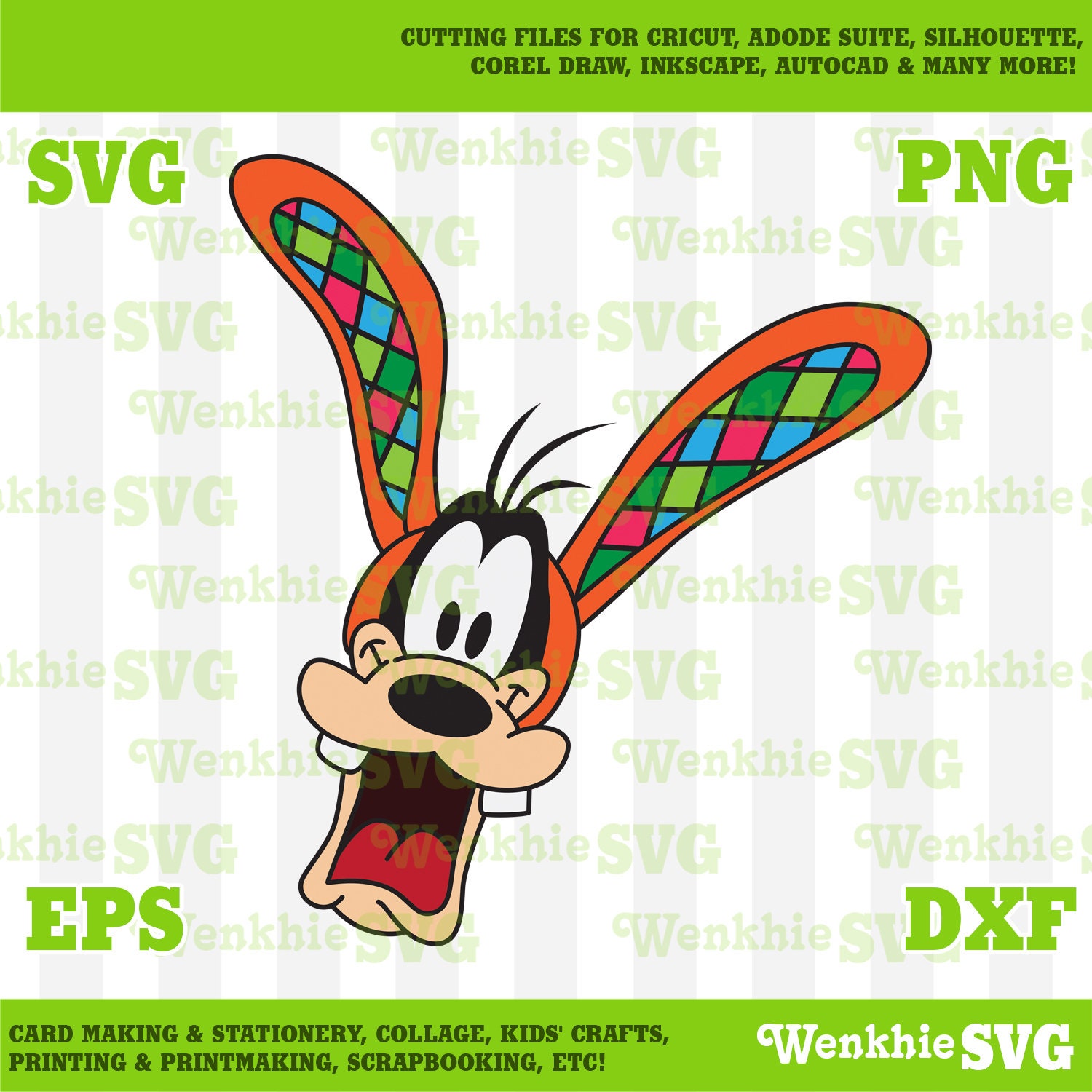 Goofy Easter Bunny Cutting File Printable SVG File for Cricut | Etsy