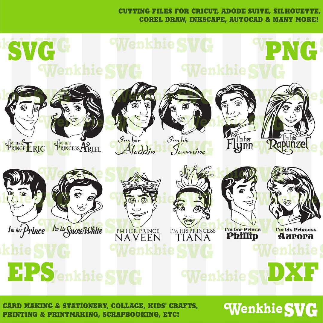 My Prince and Princess Bundle Set 1 Bundle Cutting File Printable, SVG ...