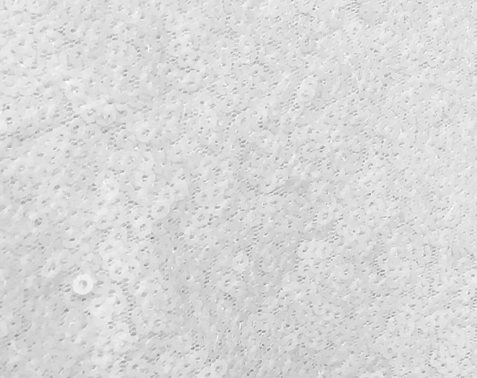 White Sequin Fabric, White Full Sequins Fabric, White Sequins on Mesh ...