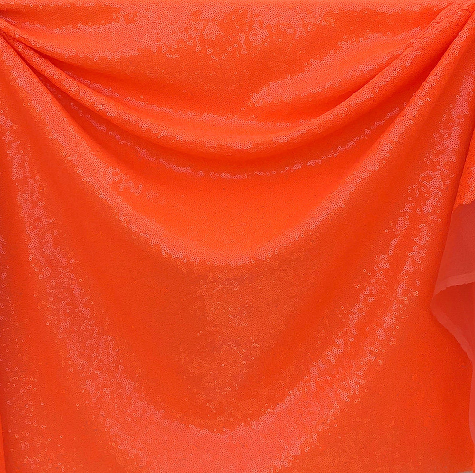 Orange Sequin Fabric Halloween Orange Sequins Fabric Fall | Etsy