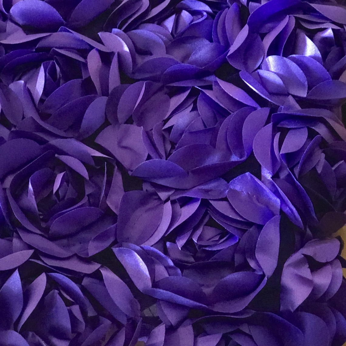 3D Rosette Fabric 3D Rose Fabric Purple Rosette on Mesh - Etsy