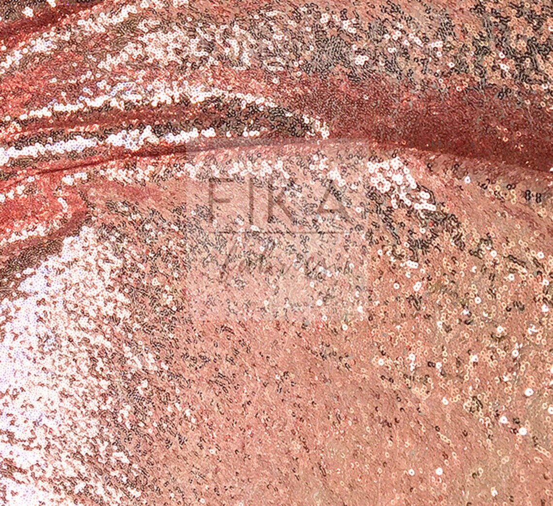 Rose Gold Sequin Fabric Rose Gold Full Sequins Fabric Rose | Etsy