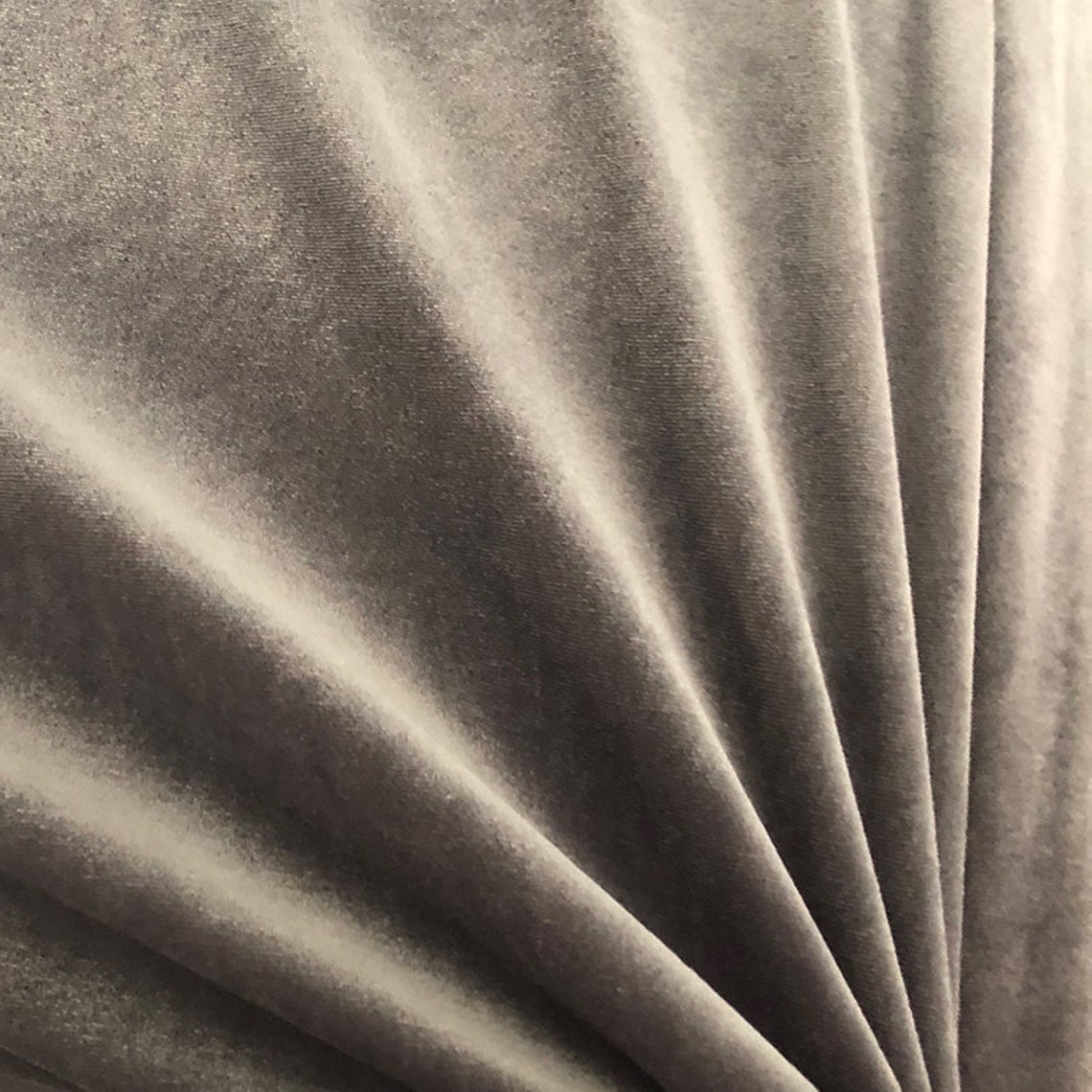 Gray Stretch Velvet Fabric by the Yard Gunmetal Velvet | Etsy
