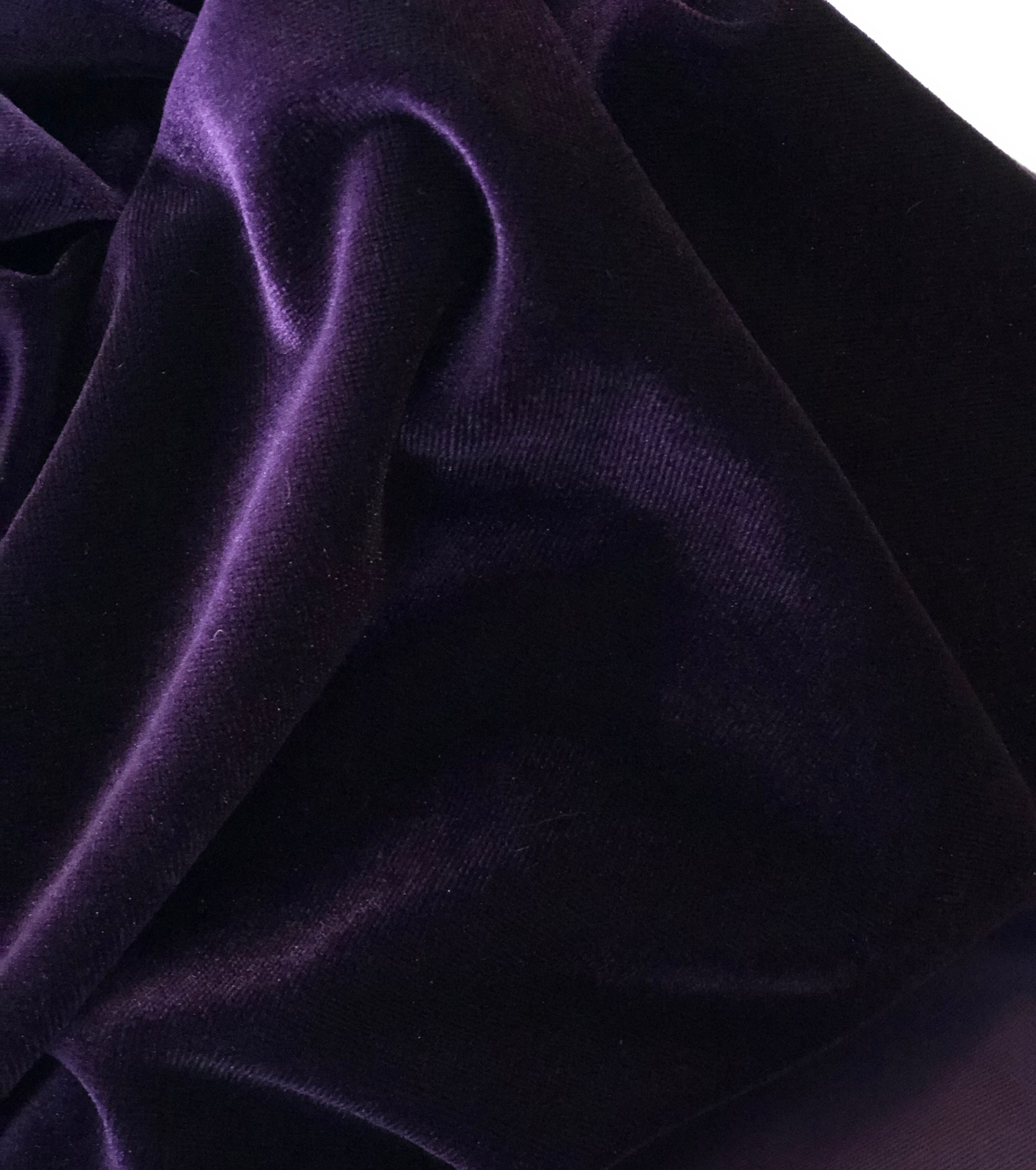 Purple Stretch Velvet Fabric by the Yard Royal Purple Velvet | Etsy