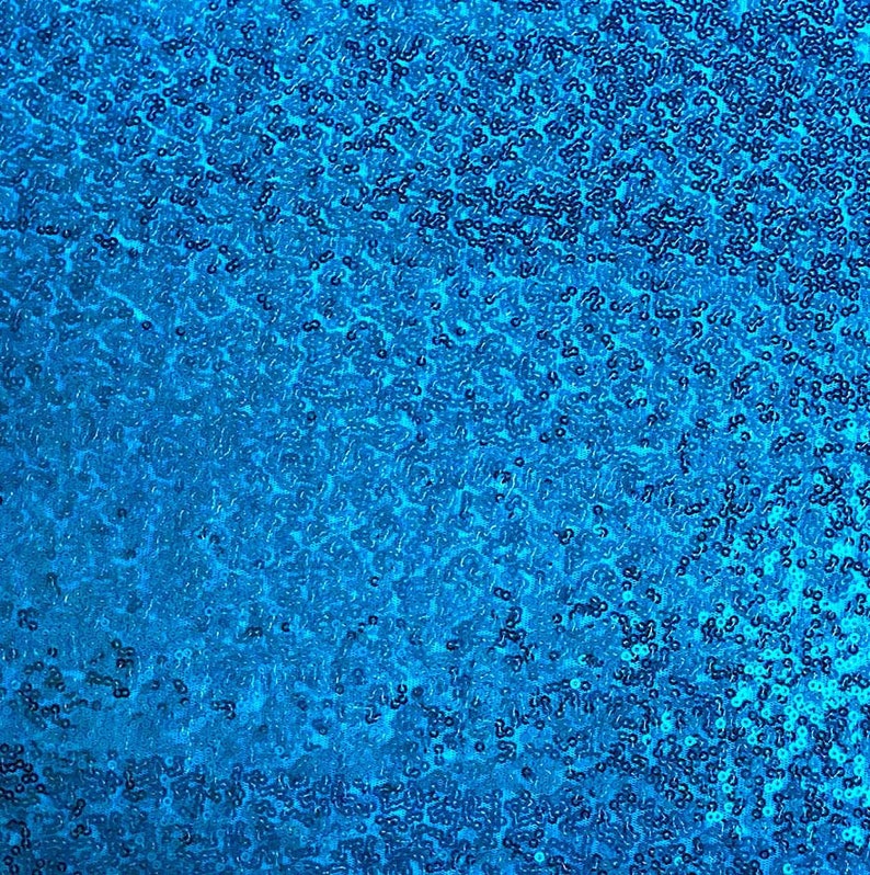 Aqua Blue Sequin Fabric Blue Full Glitz Sequin Fabric | Etsy