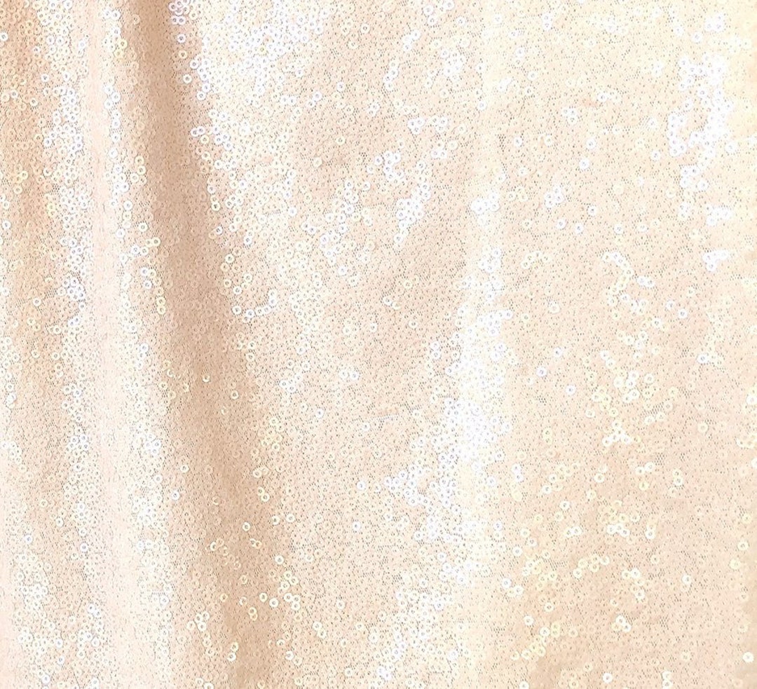 Ivory Sequin Fabric, Ivory Full Sequin Fabric, Eggshell Glitz Sequins ...