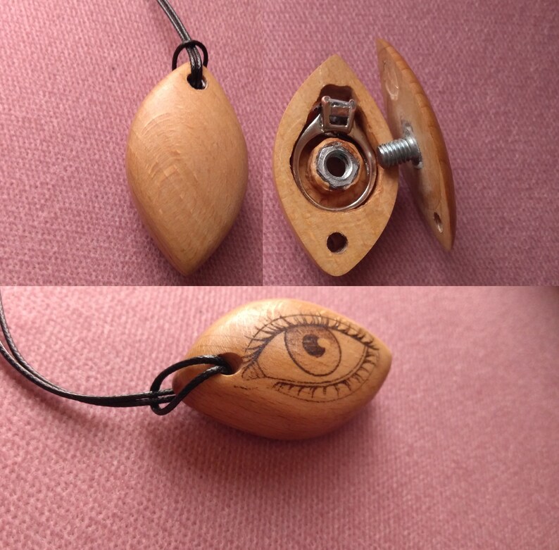 Hidden Ring Necklace Secret Compartment Pendant Locket Surprize ...