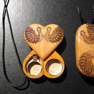 Hidden Ring Box Secret Compartment Locket Pendant Necklace Engagement ...