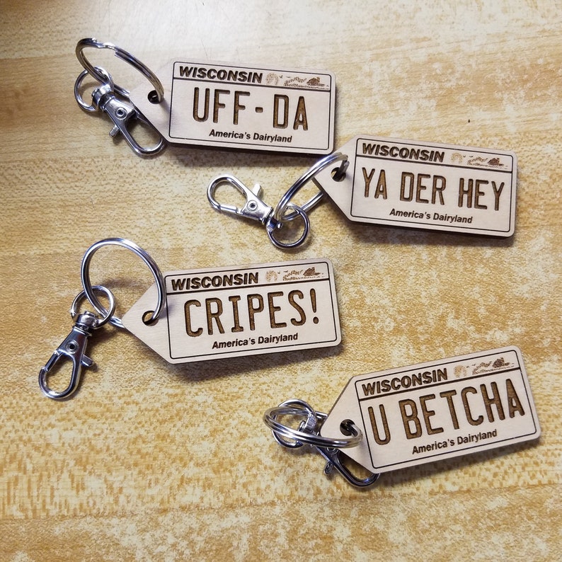 Wisconsin 'sconnie Slang Keychain - Uff-da, OPE, Ya Der Hey, U Betcha ...