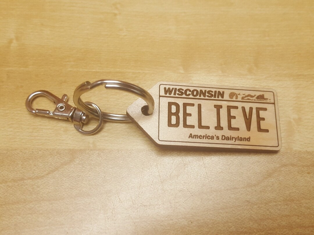 Motivational Wisconsin License Plate Keychain - Handcrafted in America ...