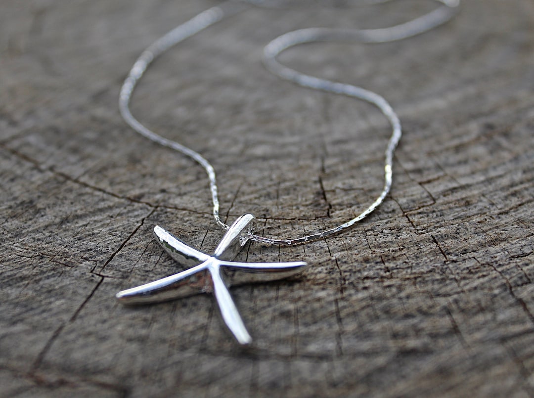Silver Starfish Necklace, Silver Starfish Necklace / Statement Necklace ...