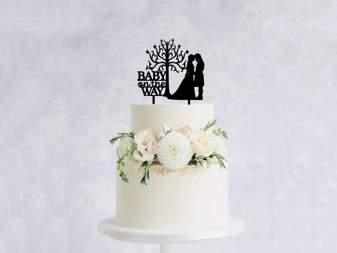 Baby on the Way Cake Topper - Wooden Lord of the Rings Cake Topper ...