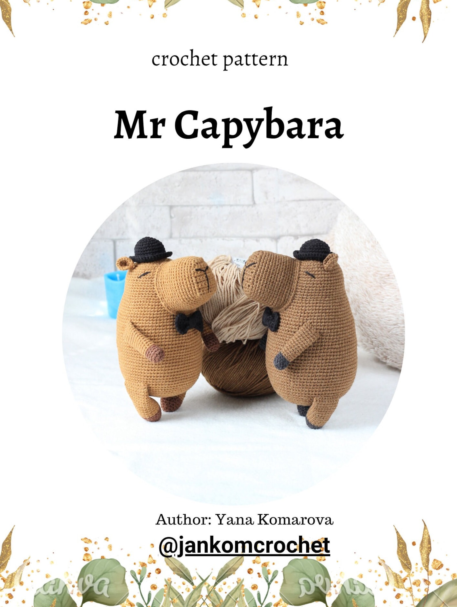Capybara Crochet Pattern, Capybara Anigurumi Pdf, Plushi Animal Toy ...