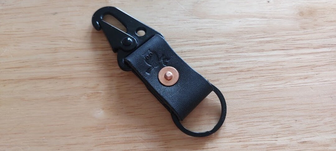 Key Fob Leather Tactical Key Carabiner Fob Military Spring Clip - Etsy