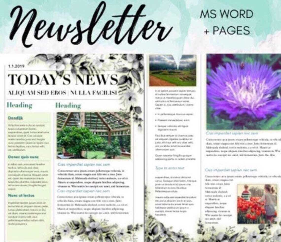Floral Newsletter Template floral business template | Etsy