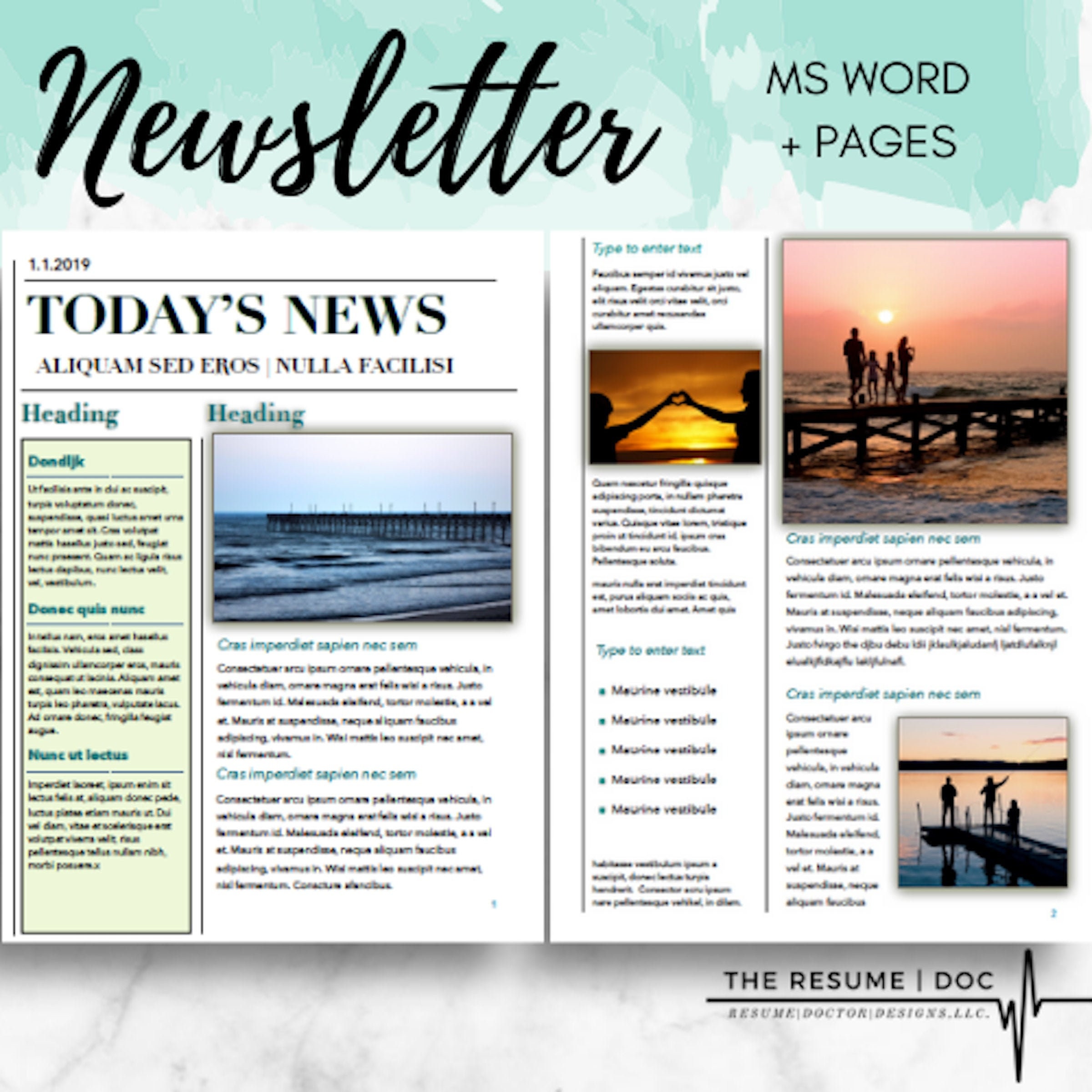 Business Newsletter Template Newsletter Template Basic Etsy Canada
