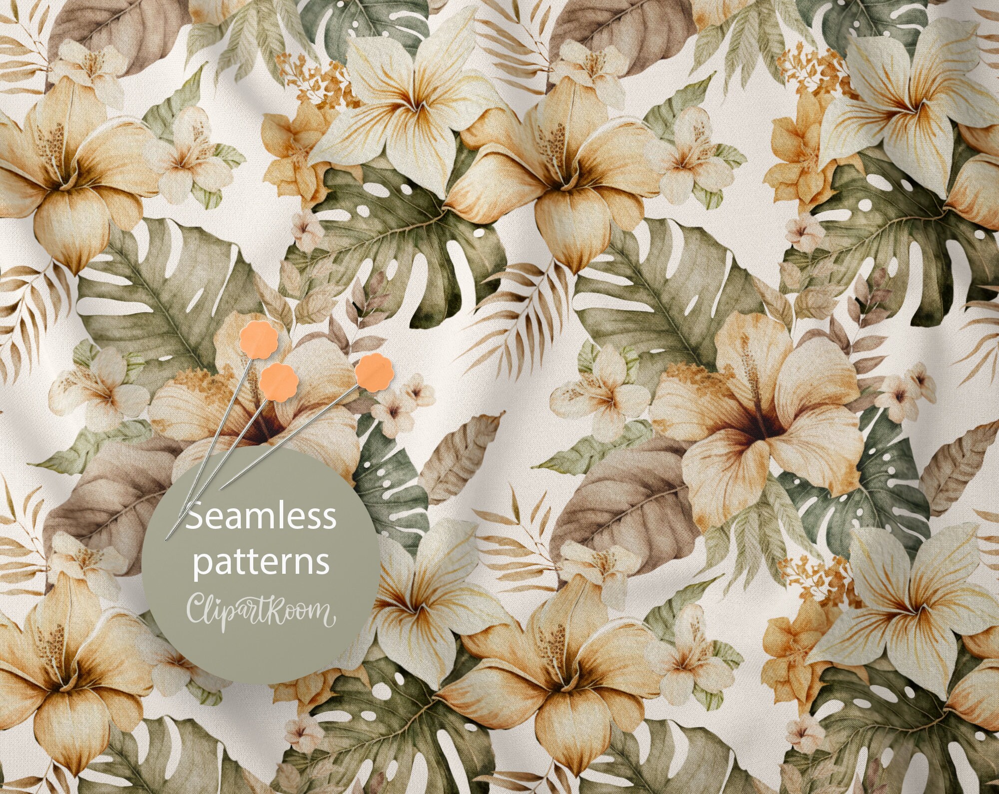 Boho Wallpaper Boho Digital Paper Watercolor Flower Tropical Art Boho ...