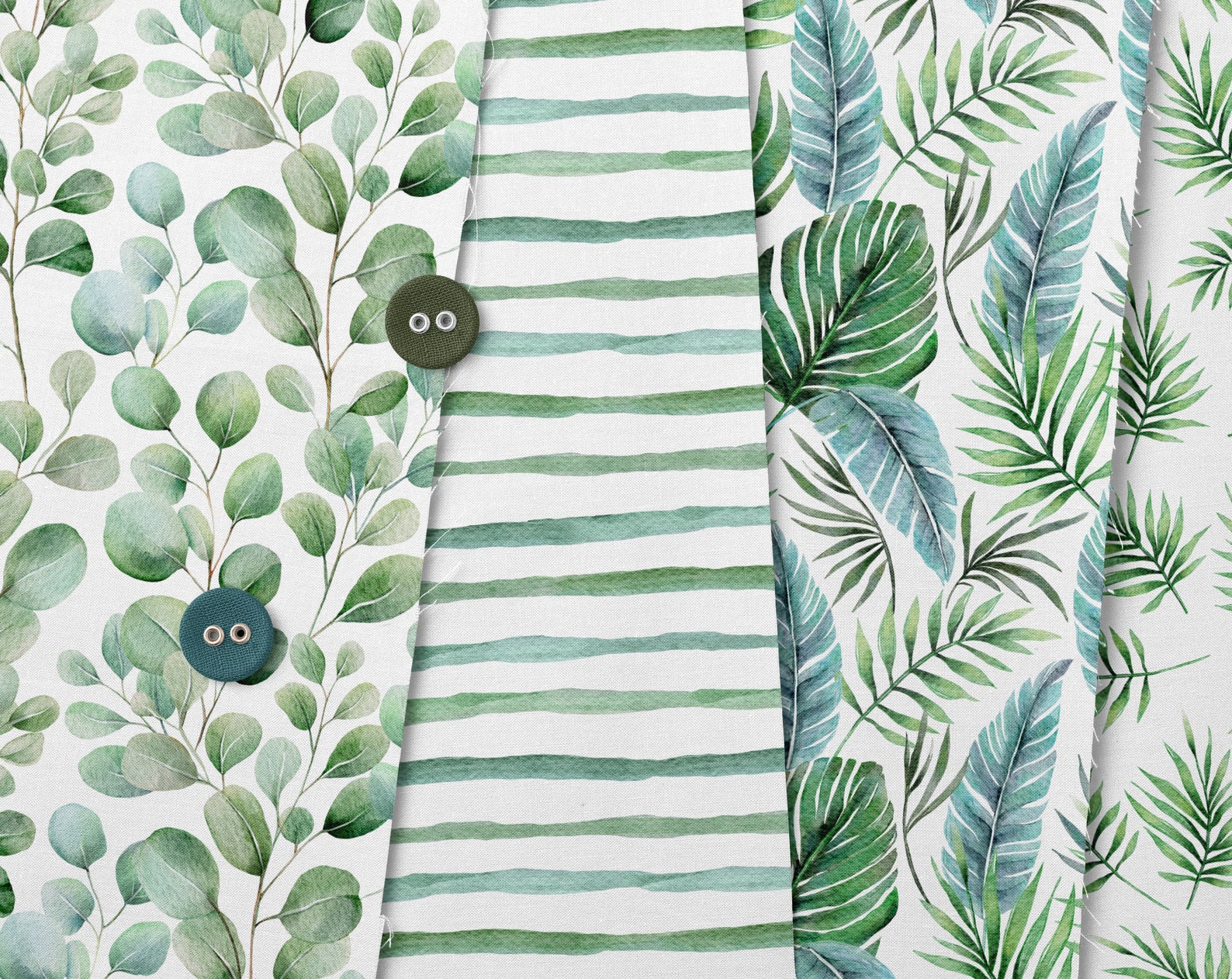 Jungle Nursery Tropical Leaves Digital Paper Eucalyptus Leaves Monstera ...