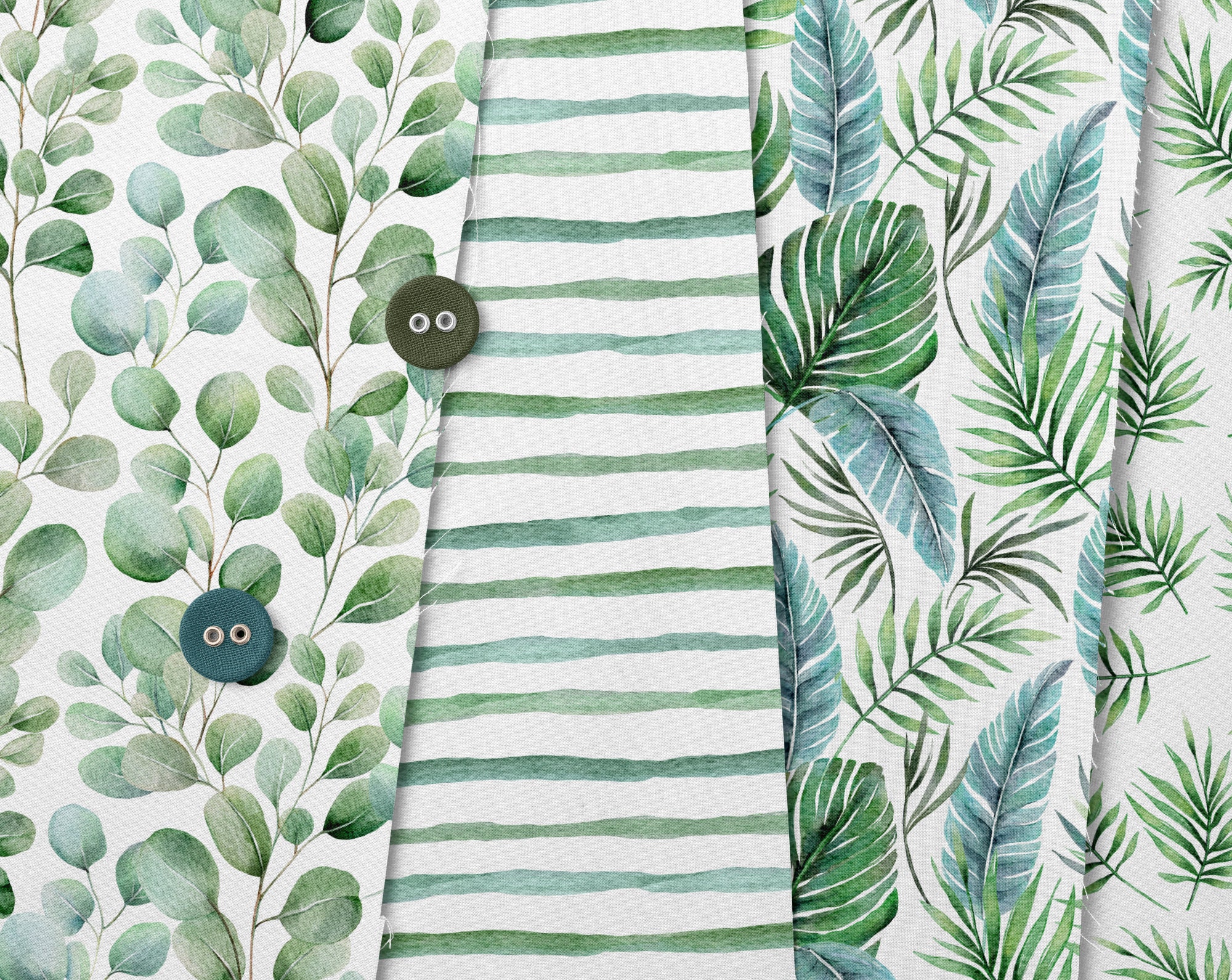 Jungle Nursery Tropical Leaves Digital Paper Eucalyptus Leaves Monstera ...