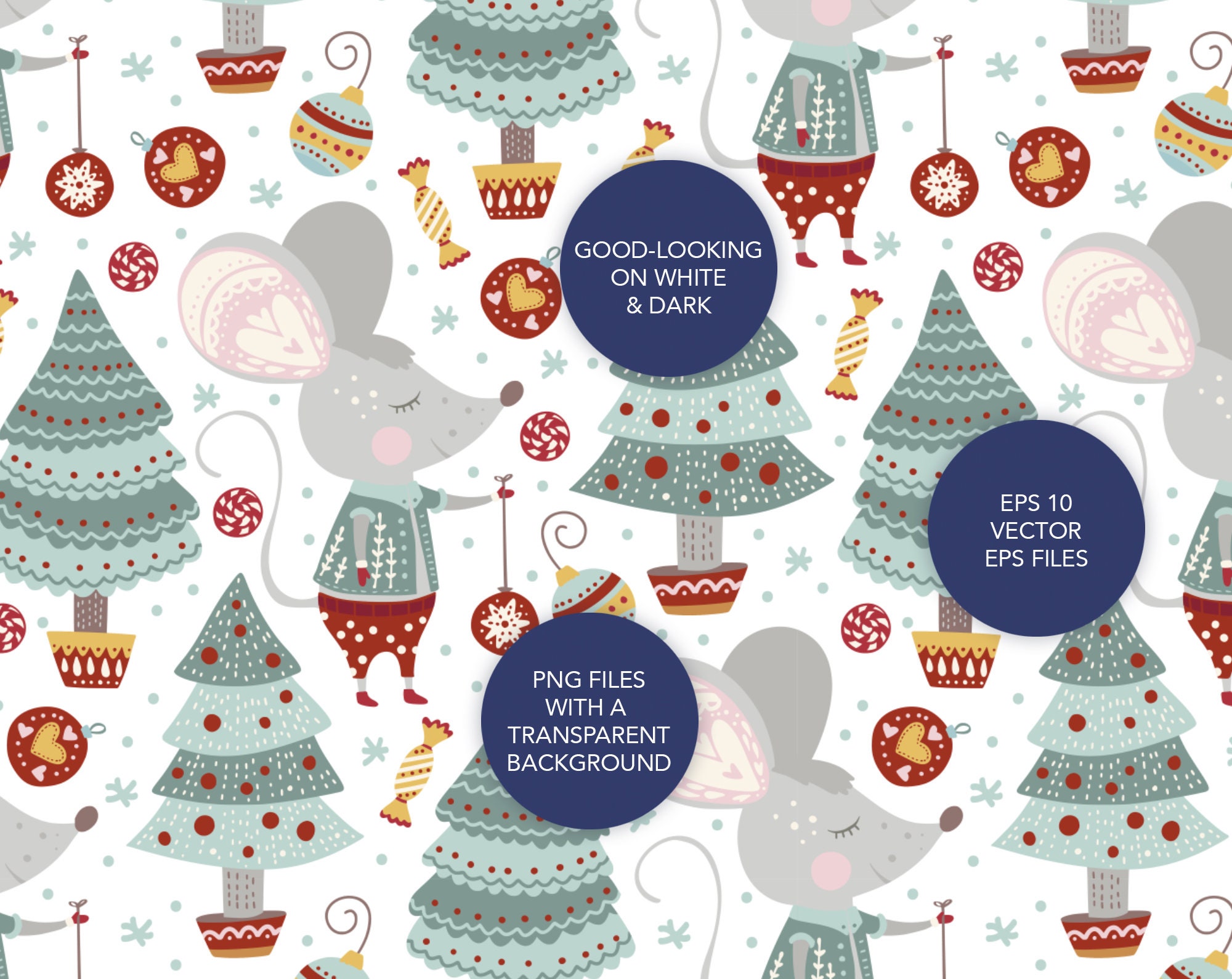 Kawaii Christmas Digital Paper Pack, Winter Digital Paper, Christmas ...