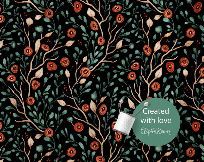 Fox Print Forest Wallpaper Fall Digital Paper Fox Pattern Animal ...