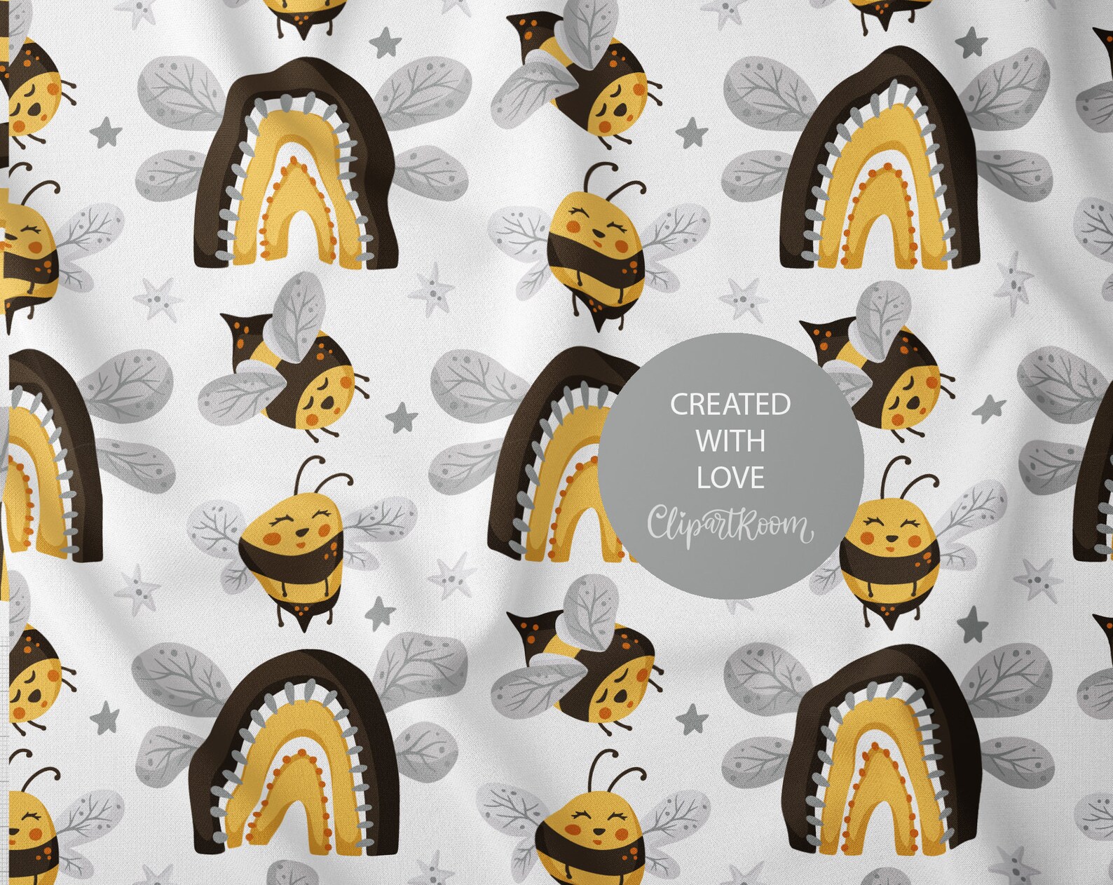 Bumble Bee Digital Paper Honey Bee Seamless Digital Patterns Colorful ...