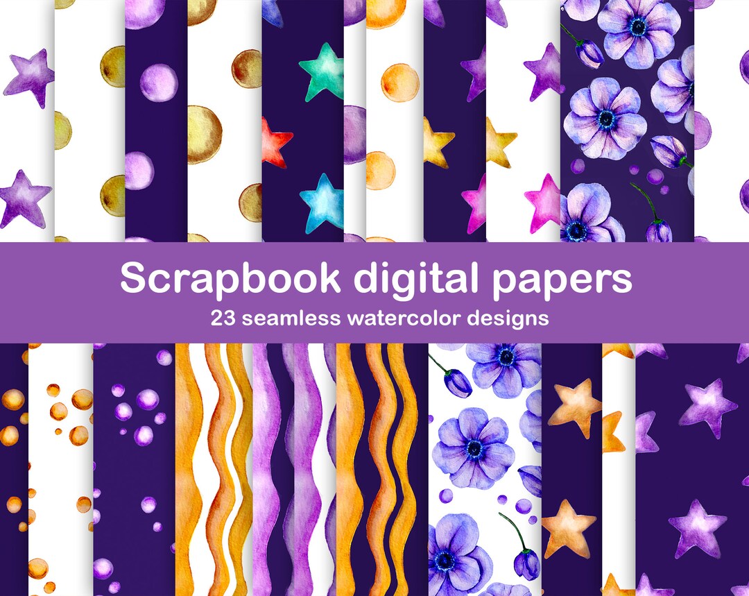 Watercolor Polka Dot Star Digital Paper Blush Digital Paper Watercolor ...