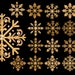 Gold Glitter Snowflake Clipart Bundle: Retro Christmas PNG (digital ...