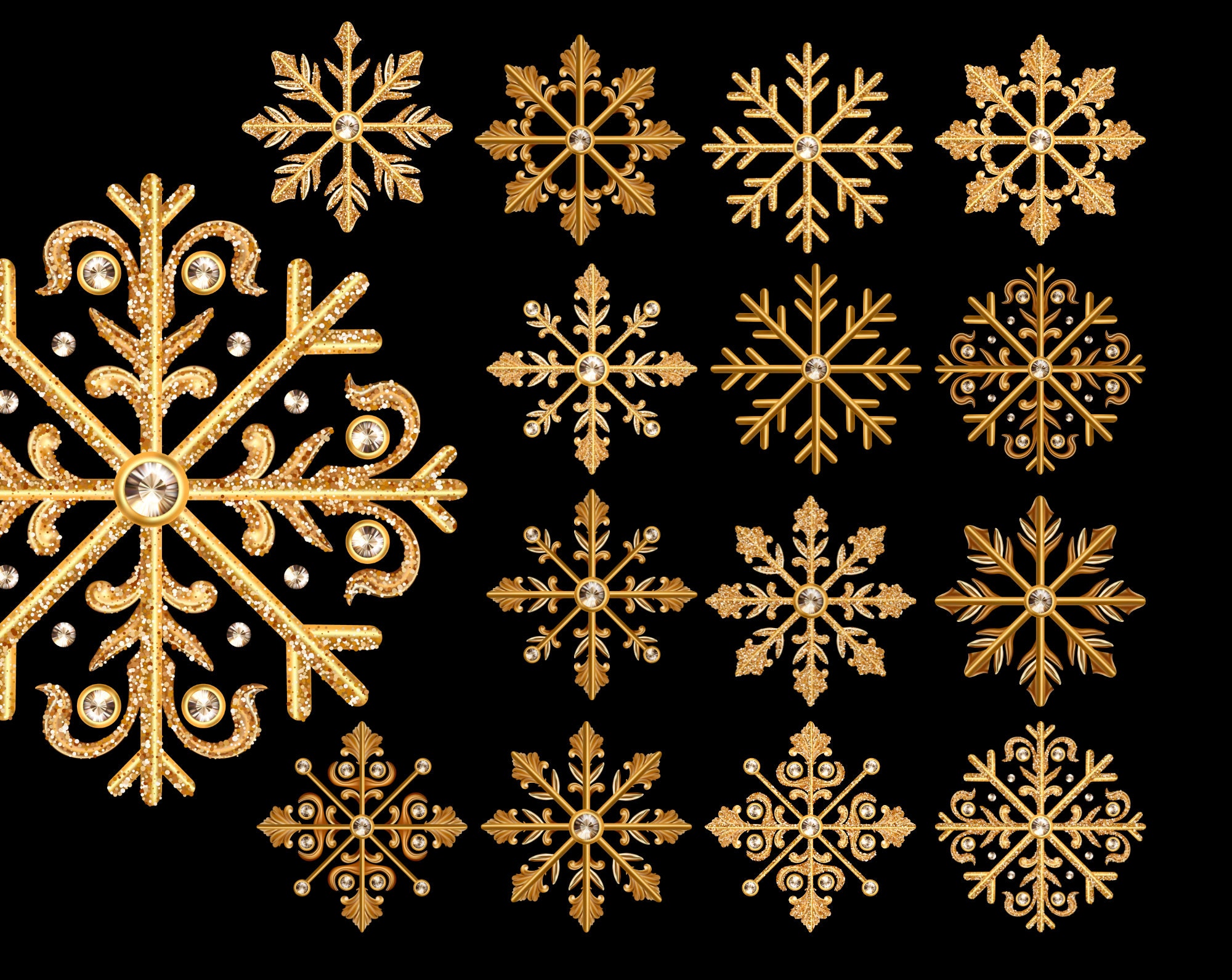 Snowflake Png Winter Clipart Christmas Clipart Snowflake Clipart Bundle ...
