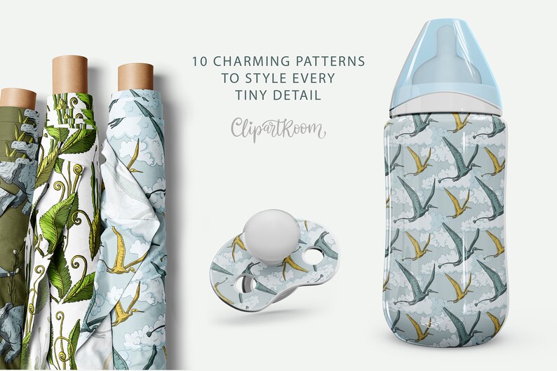 Dino Vector Seamless Files Dinosaur Print Baby Digital Paper Jurassic ...