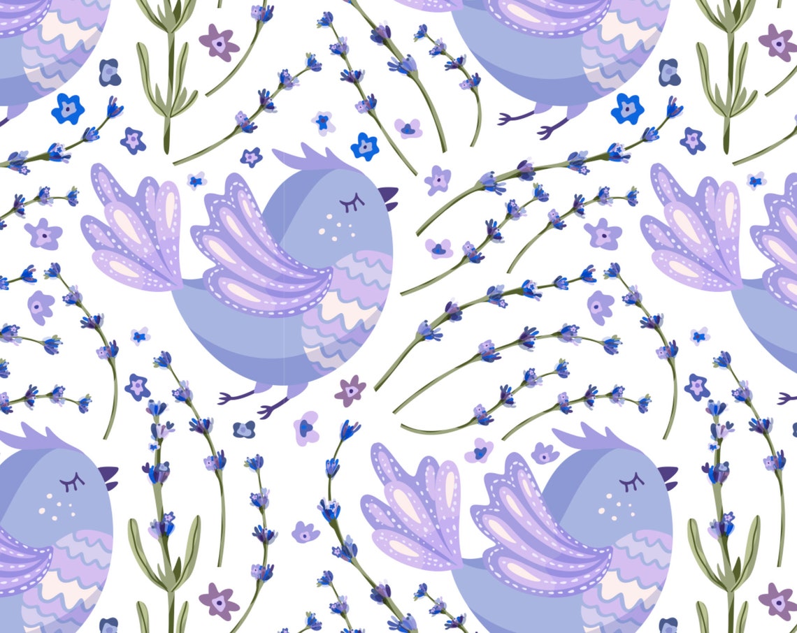 Lavender Digital Paper Seamless Pattern Spring Floral Digital - Etsy