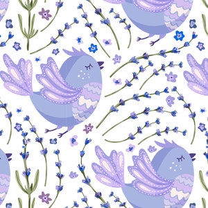 Lavender Digital Paper Seamless Pattern Spring Floral Digital Paper ...