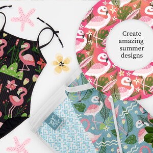 Flamingo Digital Paper Seamless Pattern Set Tropical Wallpaper Flamingo ...