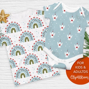 Christmas Rainbow Digital Paper, Rainbow Colors Digital Paper ...