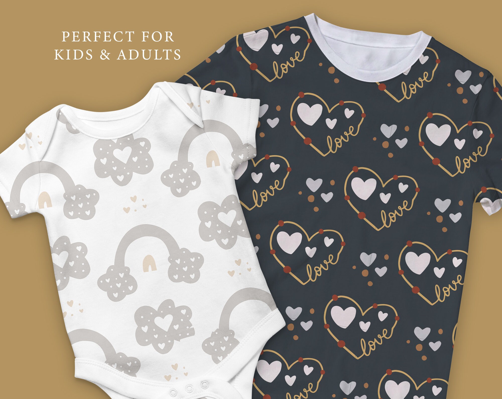 Rainbow Digital Paper Love Digital Paper Pack Valentines | Etsy