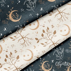 Boho Digital Paper Pack, Magical Digital Background, Seamless Pattern ...