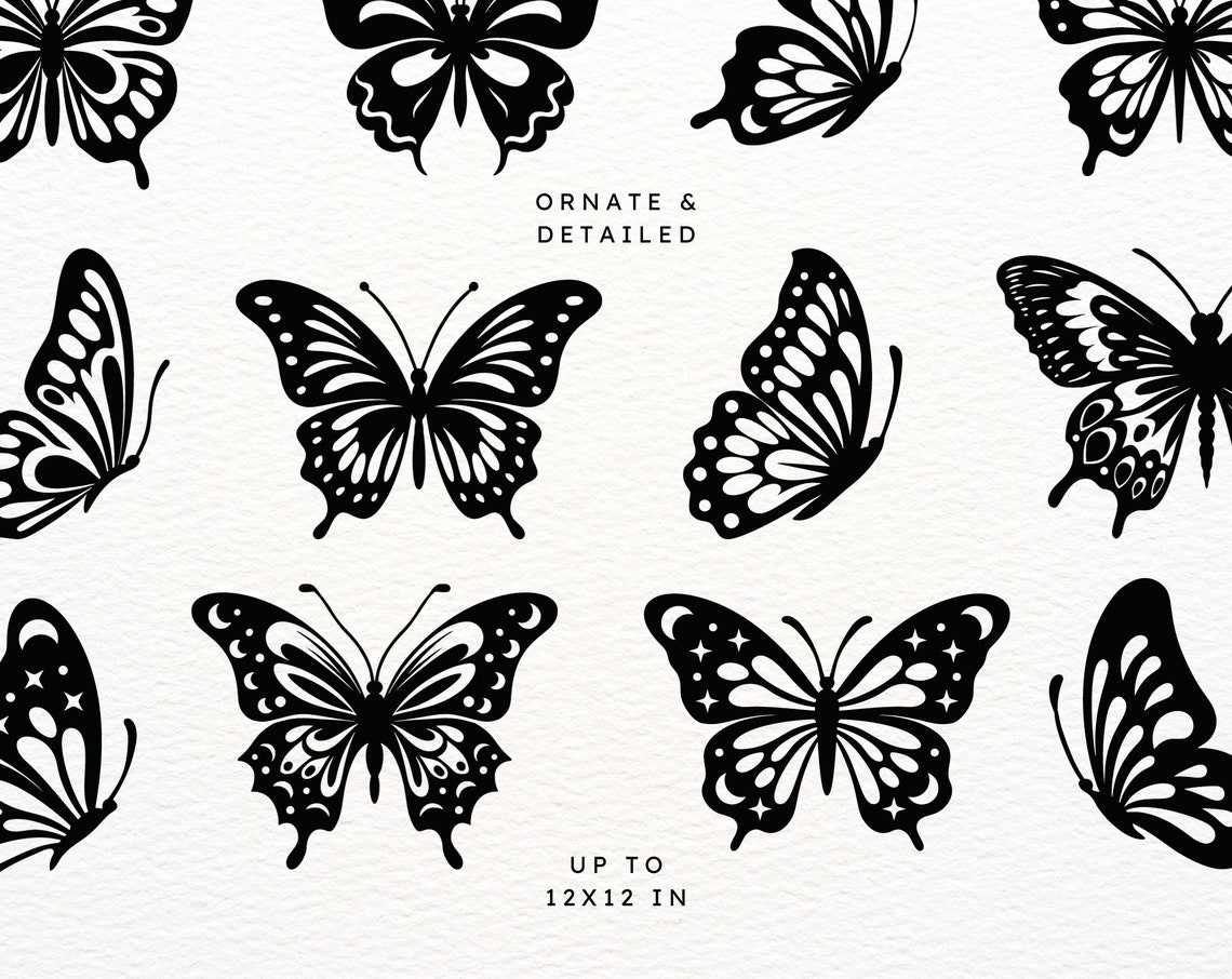Butterfly Svg Bundle Butterfly Ornament Butterfly Clipart - Etsy